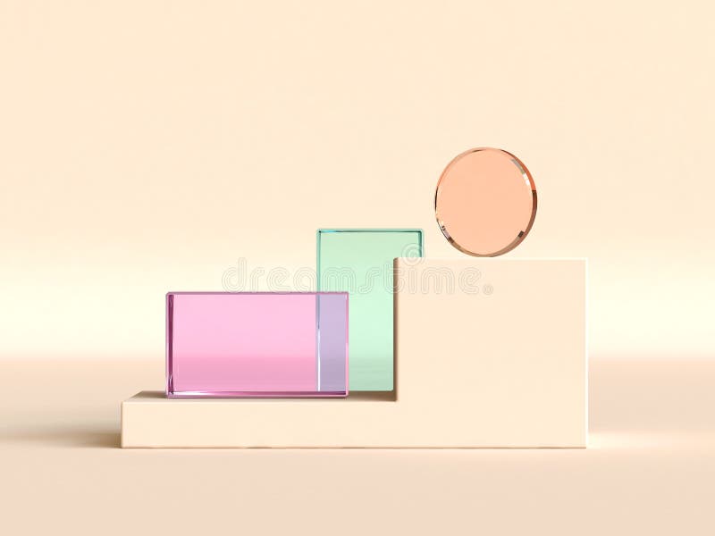 Colorful Clear Geometric Shape Abstract 3d Rendering Stock Illustration ...