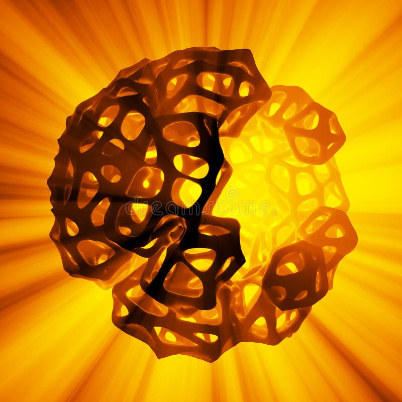 Abstract 3d Rendering Concept of High Poly Sphere with Chaotic Mesh ...