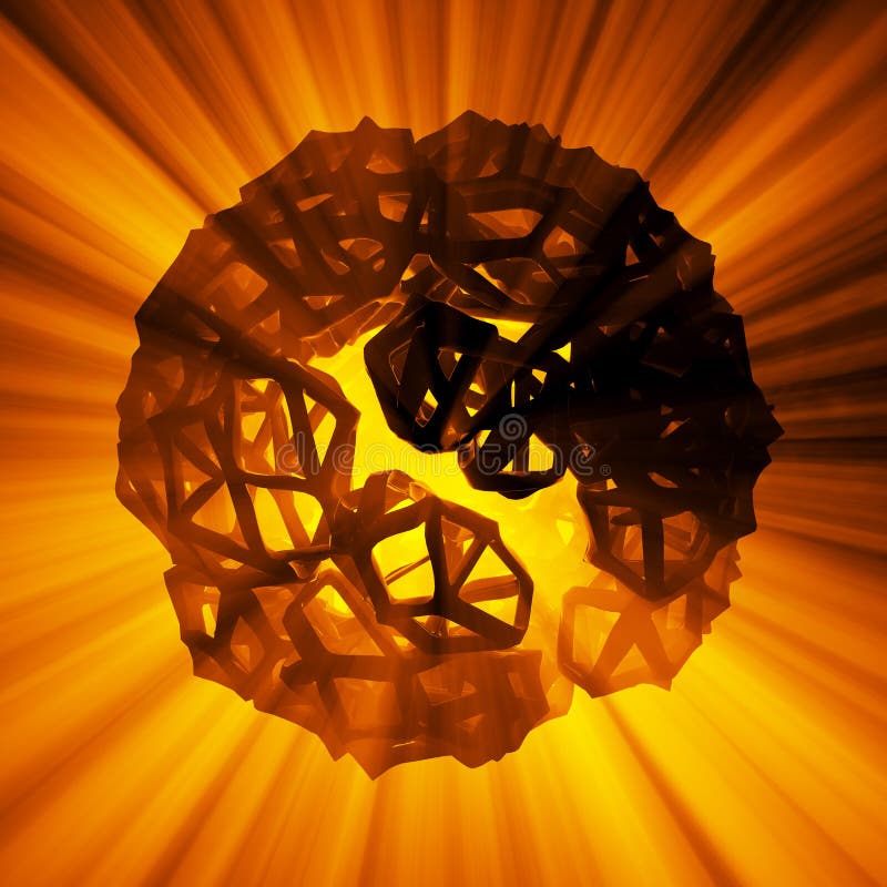 Abstract 3d Rendering Concept of High Poly Sphere with Chaotic Mesh ...