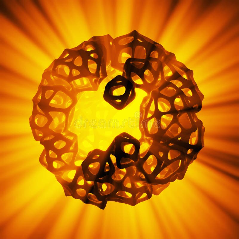 Abstract 3d Rendering Concept of High Poly Sphere with Chaotic Mesh ...