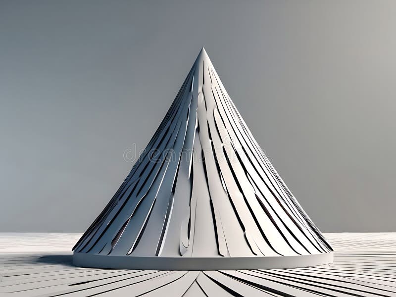 Abstract 3D Rendering of Conical Structure Stock Illustration ...