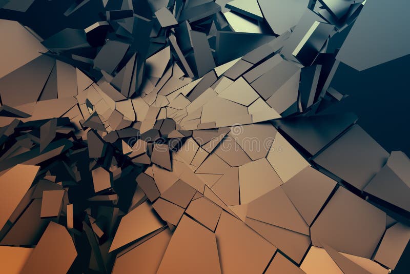 Abstract 3D Rendering of Cracked Surface. Stock Illustration ...
