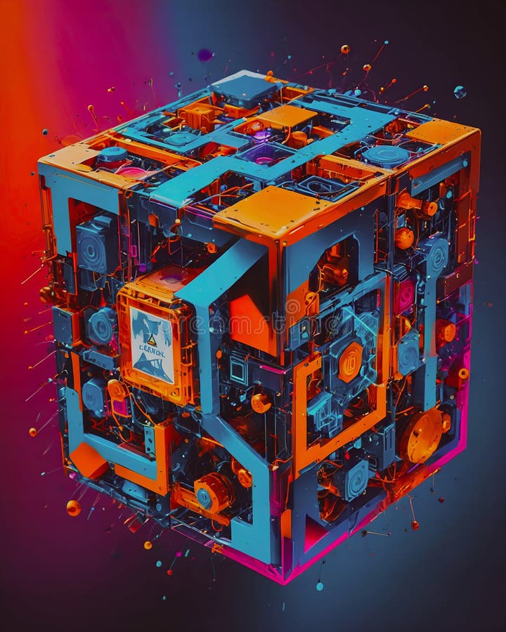 A Cube with a Number of Numbers on it and the Word H on it. Stock ...