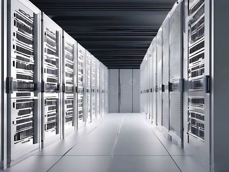 Abstract 3D Rendering of Data Centers Chromed Stock Illustration ...