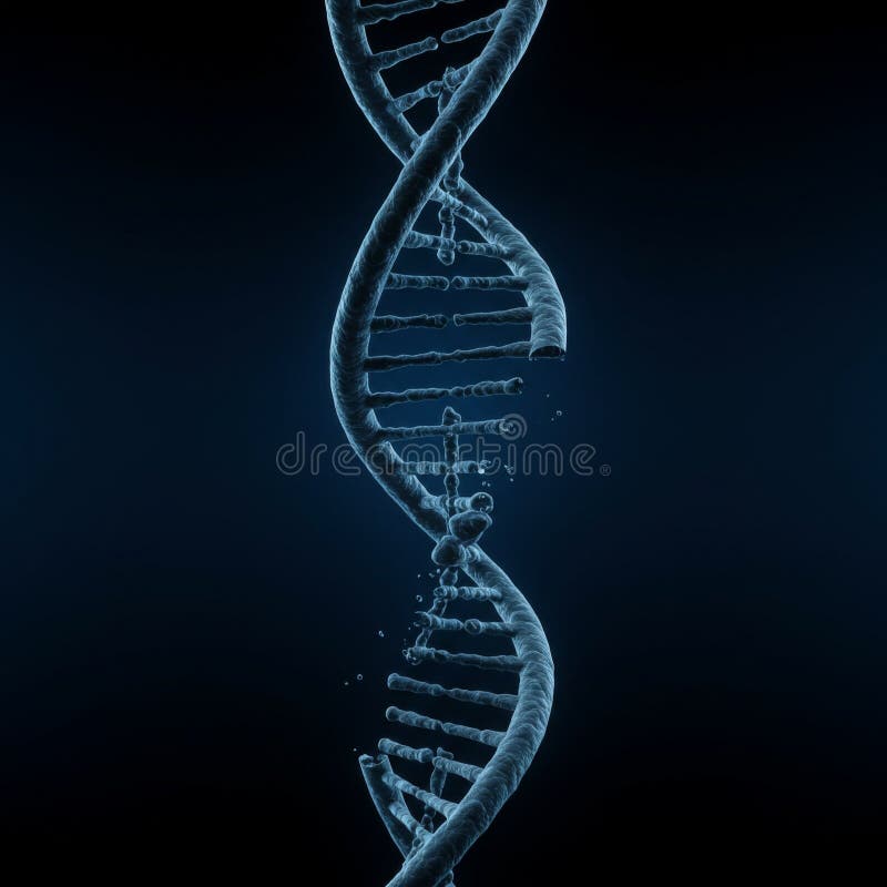 Abstract 3D Rendering of a Disrupted DNA Double Helix Stock ...