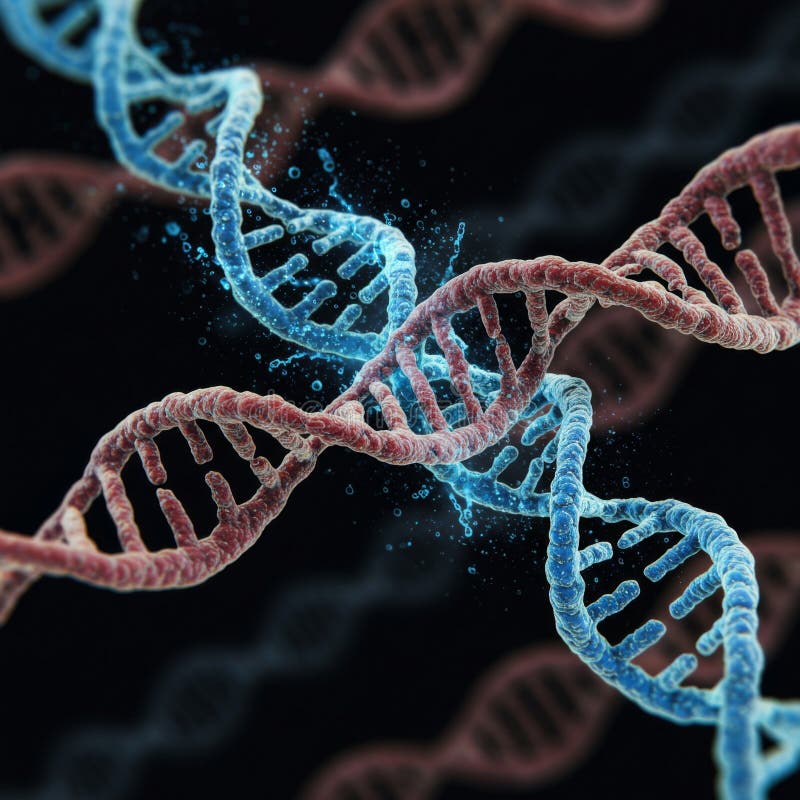 Abstract 3D Rendering of DNA Double Helix Stock Illustration ...