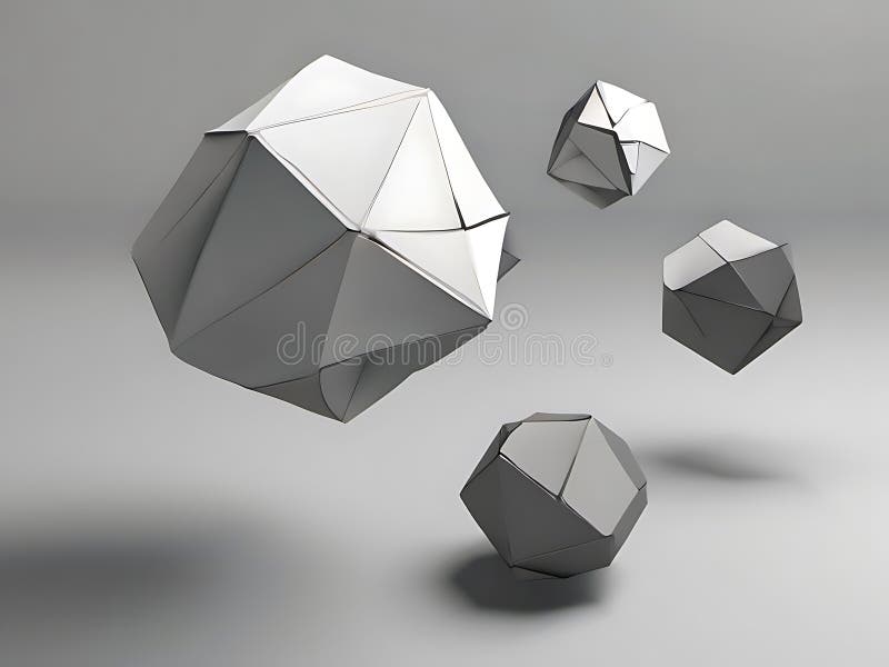 Abstract 3D Rendering of Dodecahedral Shape Transforming Simple Stock ...