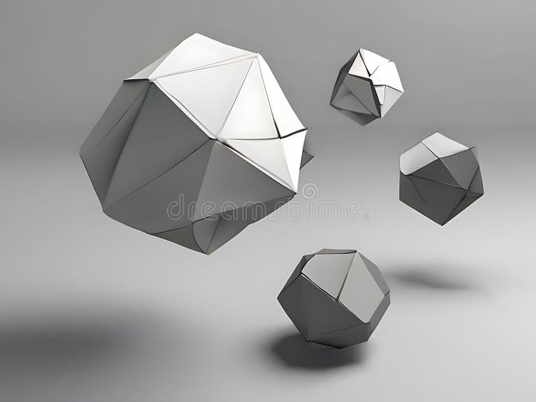 Abstract 3D Rendering of Dodecahedral Shape Transforming Simple Stock ...