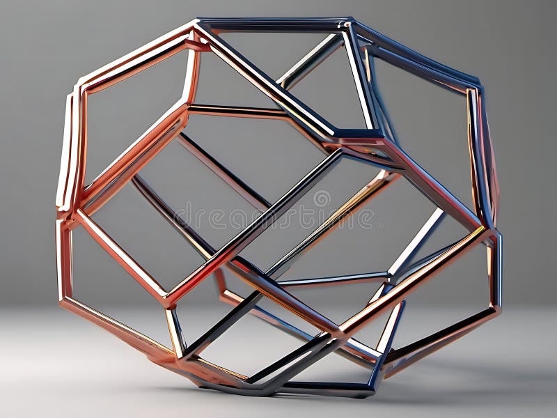 Abstract 3D Rendering of Dodecahedron Rotating Simple Modern Stock ...