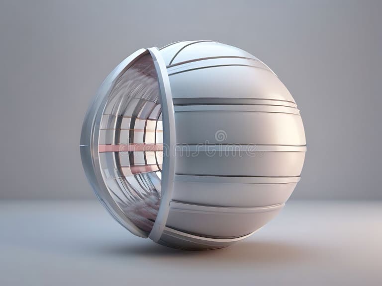 Abstract 3D Rendering of Ellipsoidal Capsule Rotating Simple Stock ...
