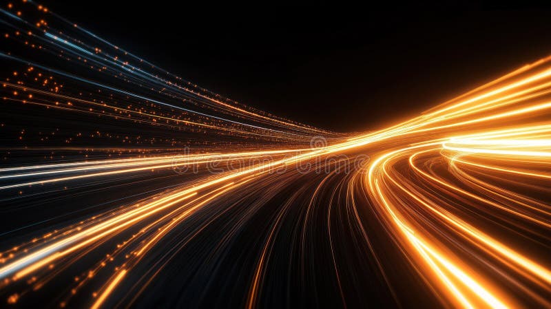 Abstract 3D Rendering of Fast Light Trails. Curving Light Beams in ...