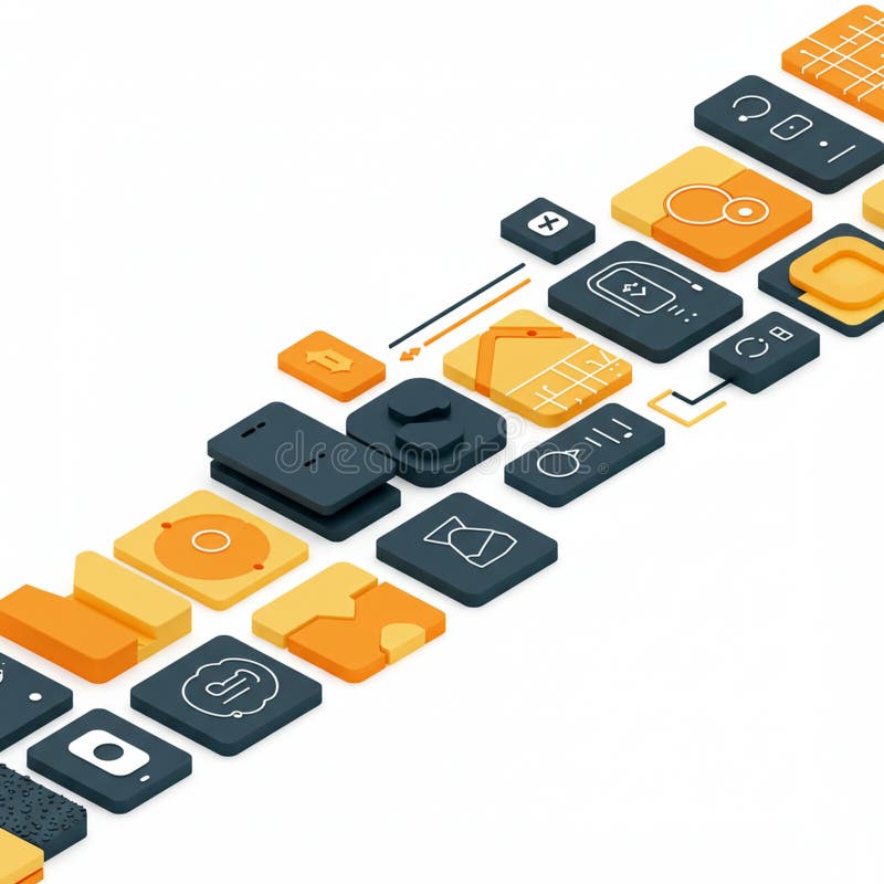 Abstract 3D Rendering Featuring a Collection of Geometric Shapes and ...