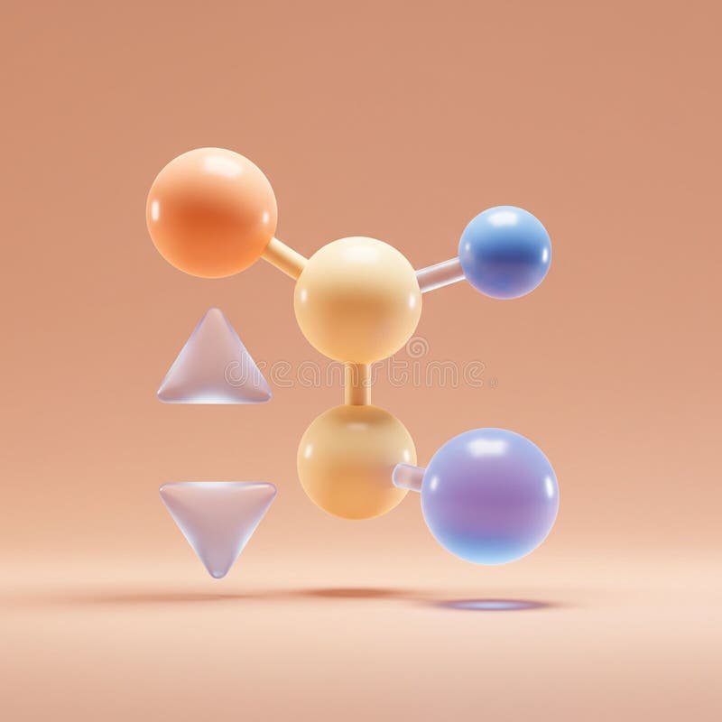 Abstract 3D Rendering Featuring a Molecular Structure with ...