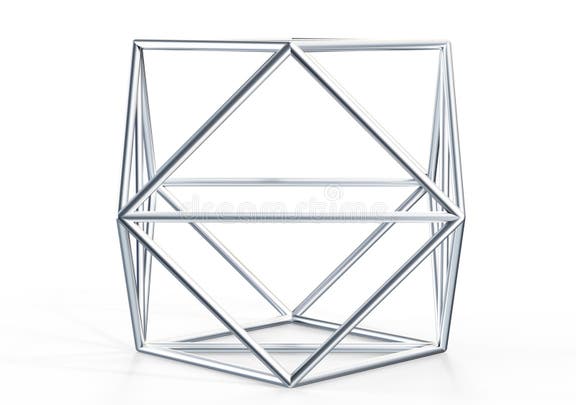Abstract 3d Rendering of Flying Cube Stock Illustration - Illustration ...