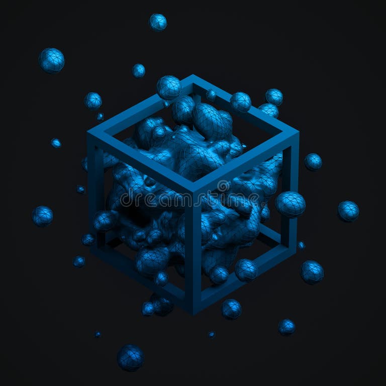 Abstract 3D Rendering of Flying Liquid. Stock Illustration ...