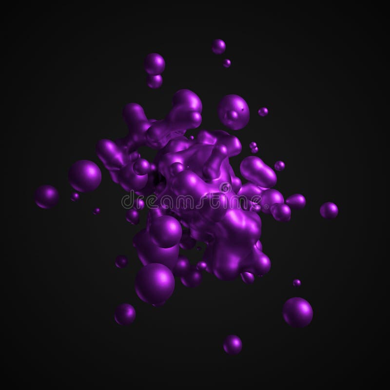 Abstract 3D Rendering of Flying Liquid. Stock Illustration ...