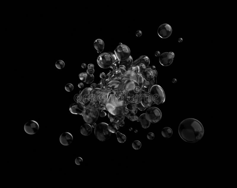 Abstract 3D Rendering of Flying Liquid. Stock Illustration ...