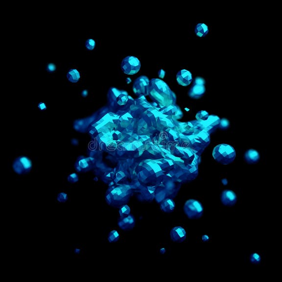 Abstract 3D Rendering of Flying Liquid. Stock Illustration ...