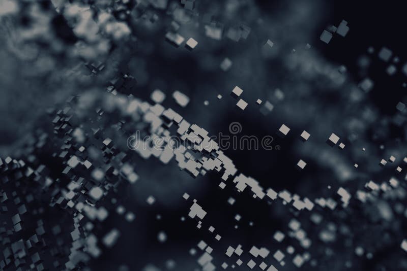 Abstract 3D Rendering of Flying Particles. Stock Illustration ...