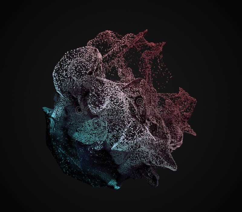 Abstract 3D Rendering of Flying Particles. Stock Illustration ...