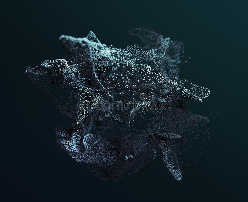 Abstract 3D Rendering of Flying Particles. Stock Illustration ...