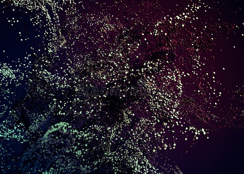 Abstract 3D Rendering of Flying Particles. Stock Illustration ...