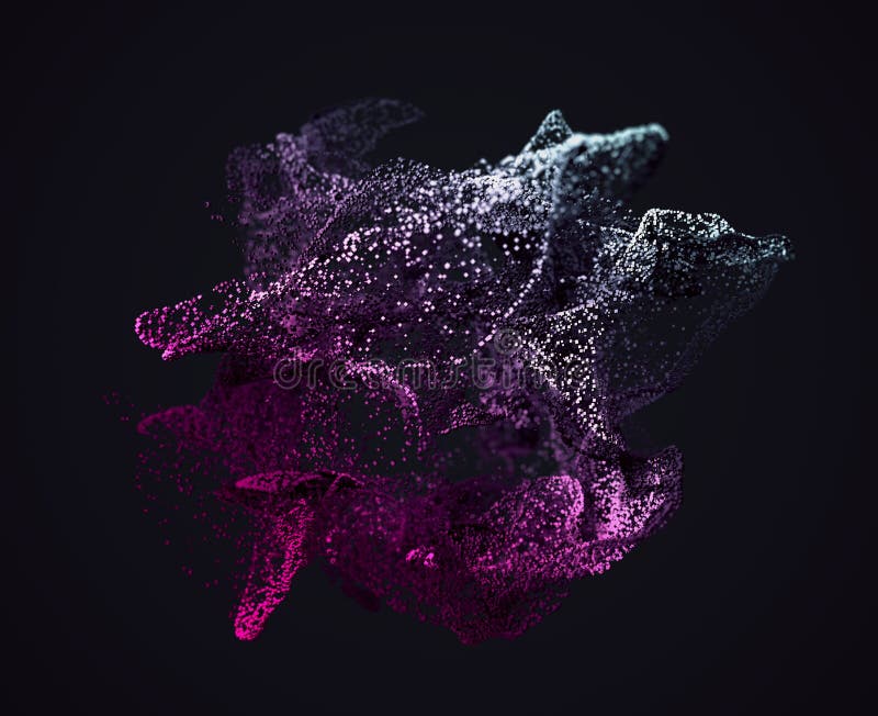 Abstract 3D Rendering of Flying Particles. Stock Illustration ...