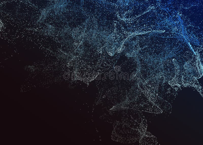 Abstract 3D Rendering of Flying Particles. Stock Illustration ...