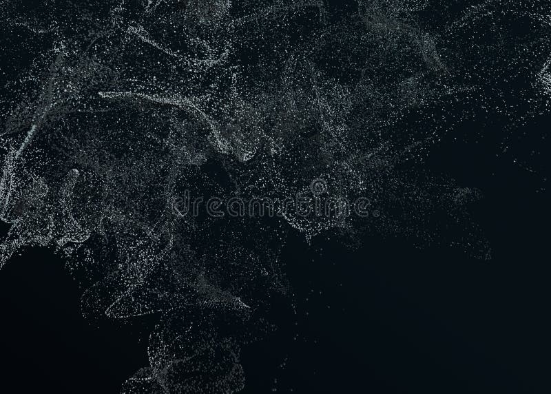 Abstract 3D Rendering of Flying Particles. Stock Illustration ...
