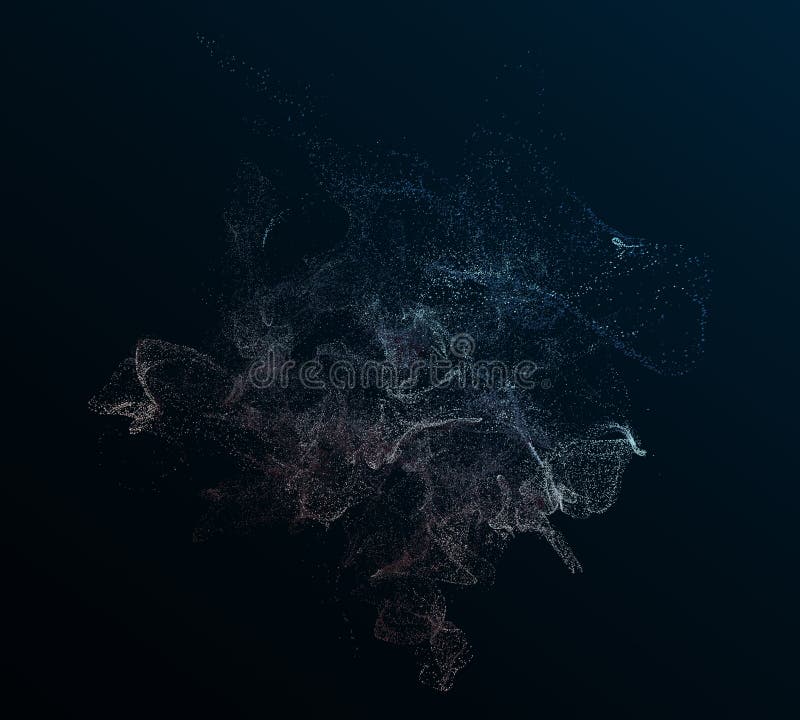 Abstract 3D Rendering of Flying Particles. Stock Illustration ...