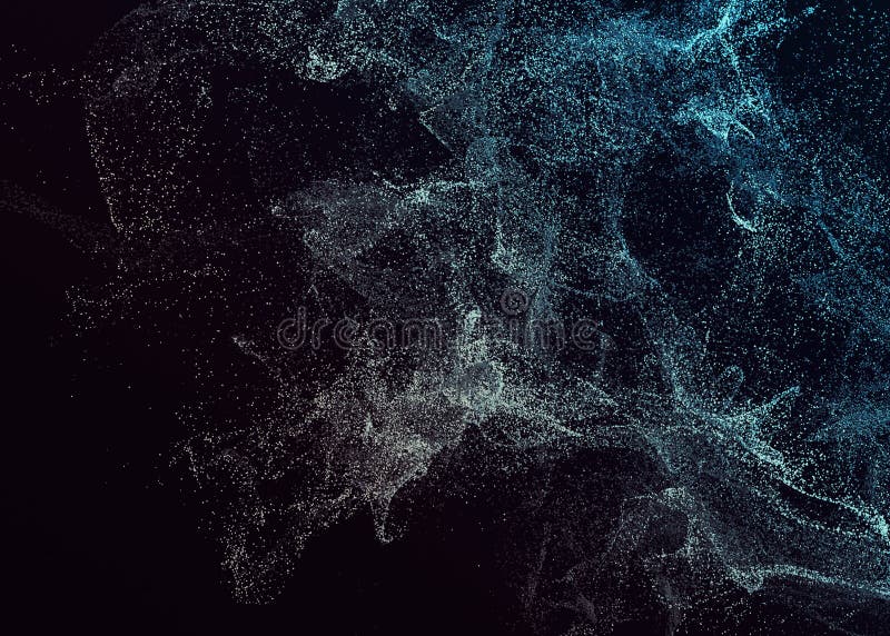 Abstract 3D Rendering of Flying Particles. Stock Illustration ...