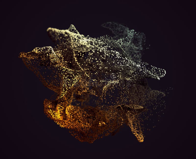 Abstract 3D Rendering of Flying Particles. Stock Illustration ...