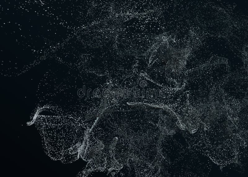 Abstract 3D Rendering of Flying Particles. Stock Illustration ...