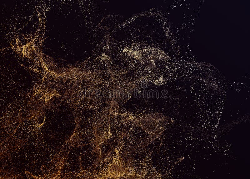 Abstract 3D Rendering of Flying Particles. Stock Illustration ...