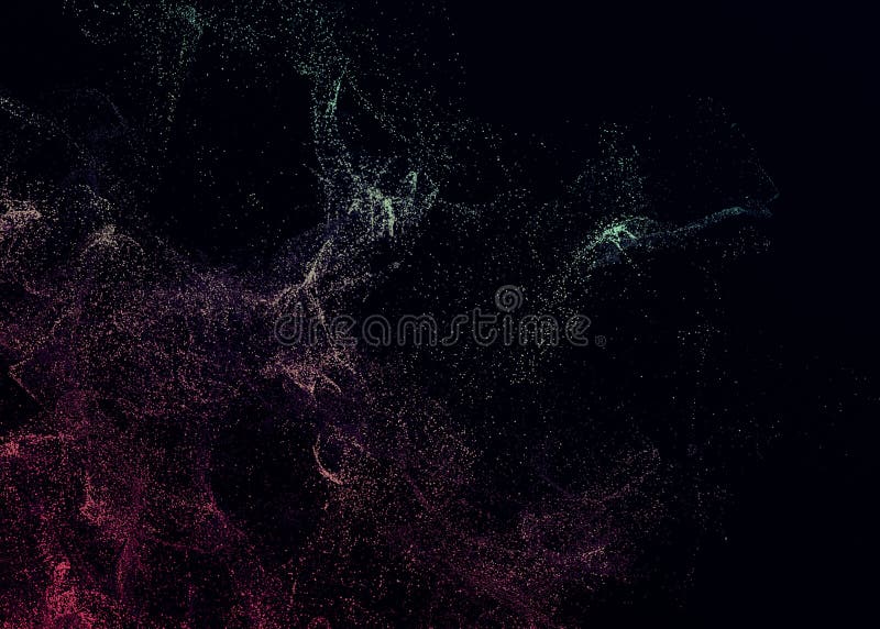 Abstract 3D Rendering of Flying Particles. Stock Illustration ...