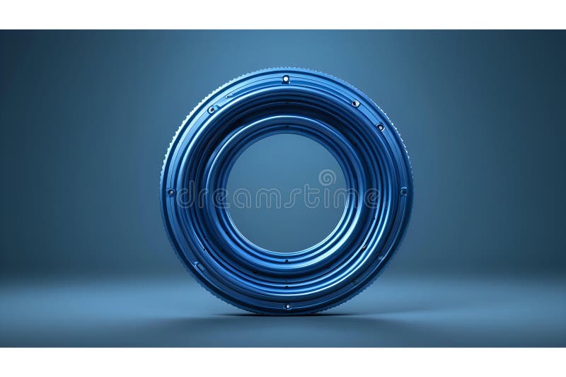 Abstract 3D Rendering of a Futuristic Blue Metallic Ring Stock Photo ...