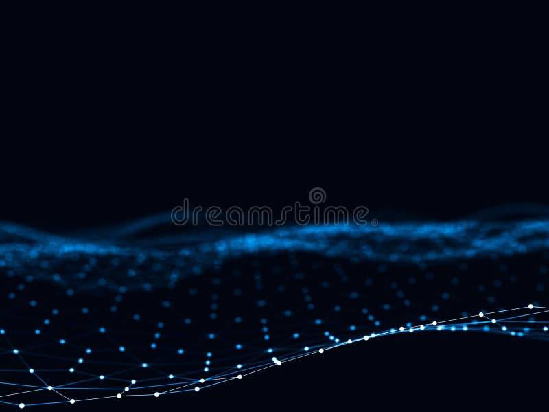 Abstract 3d Rendering Futuristic Dots and Lines. Stock Illustration ...