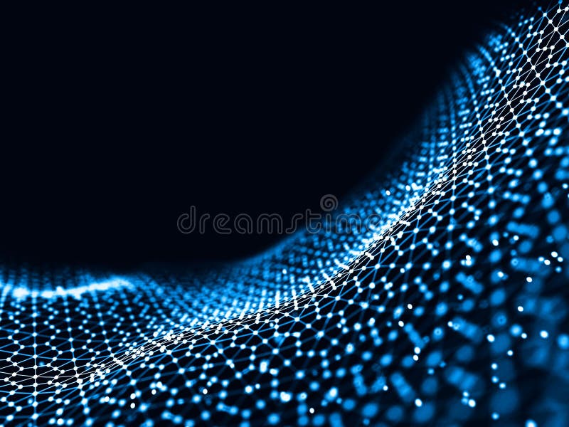 Abstract 3d Rendering Futuristic Dots and Lines. Stock Illustration ...