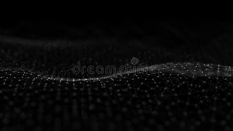 Abstract 3d Rendering Futuristic Dots and Lines. Computer Geometric ...