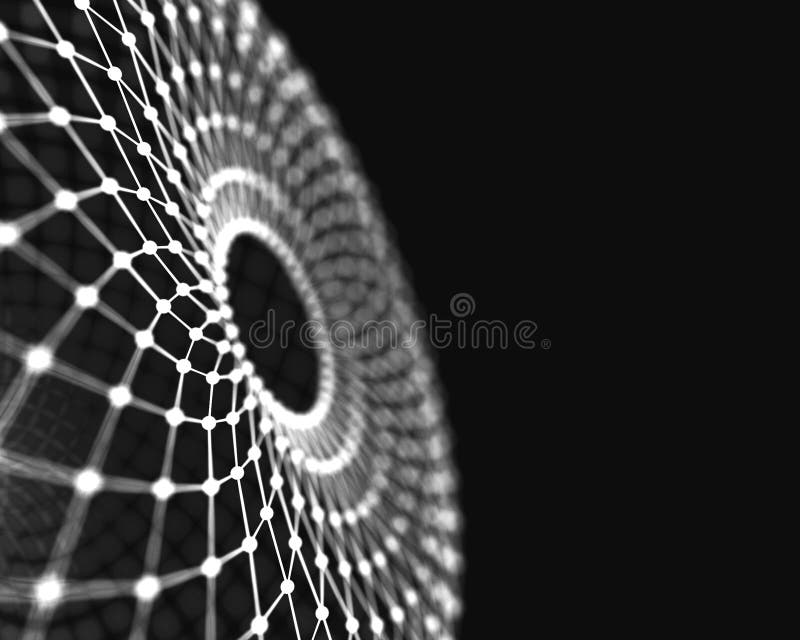 Abstract 3d Rendering Futuristic Dots And Lines Computer Geometric Digital Connection Structure