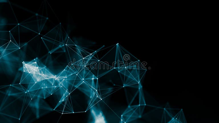 Abstract 3d Rendering Futuristic Dots and Lines. Computer Geometric Digital Connection Structure ...