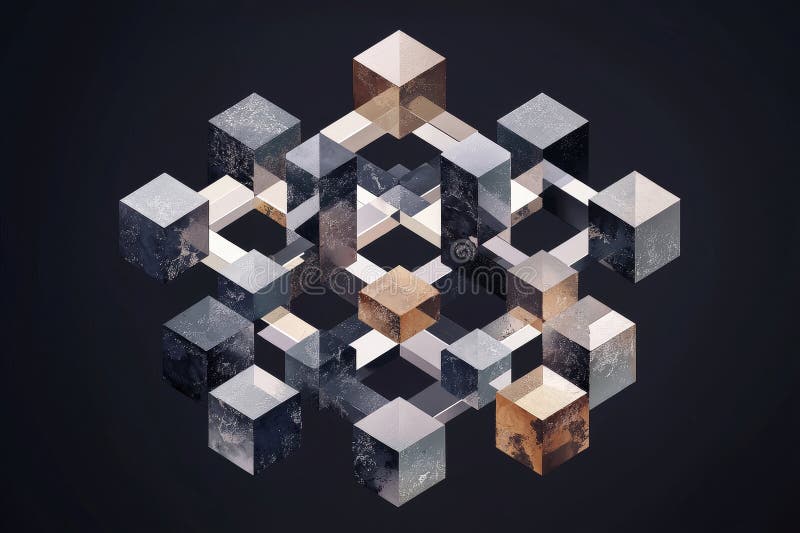 Composition with cube stock vector. Illustration of square - 138870793