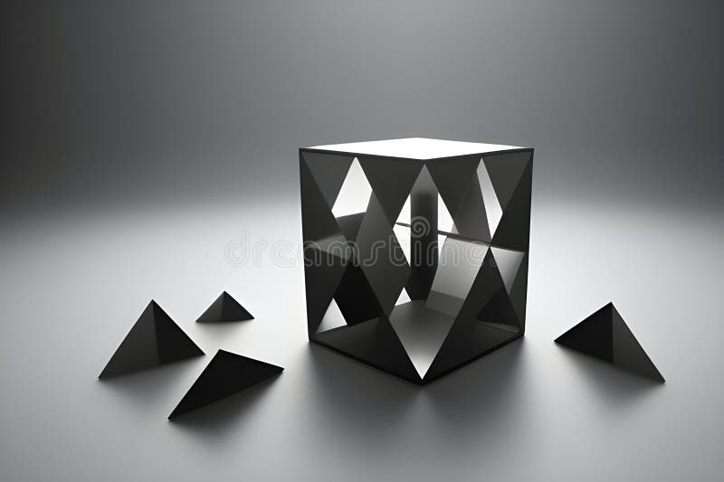 Abstract 3d Rendering of Geometric Shapes Composition with Squares ...