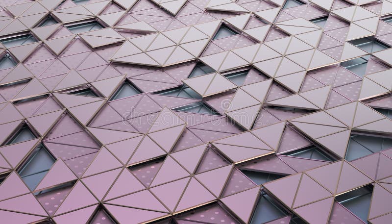 Abstract 3D Rendering of Geometric Surface Stock Illustration ...