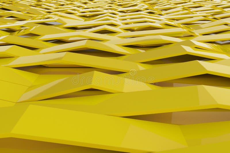 Abstract 3D Rendering of Gloss Plastic Waves Stock Illustration ...
