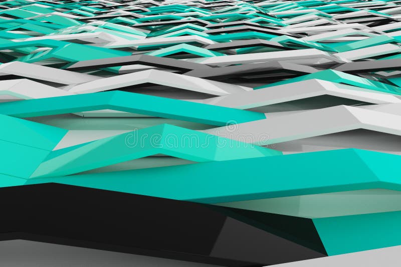 Abstract 3D Rendering of Gloss Plastic Waves Stock Illustration ...