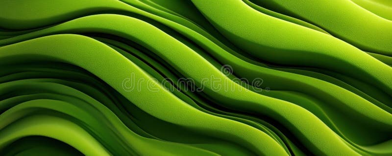Abstract 3D Rendering of Green Grass Fields Stock Illustration ...