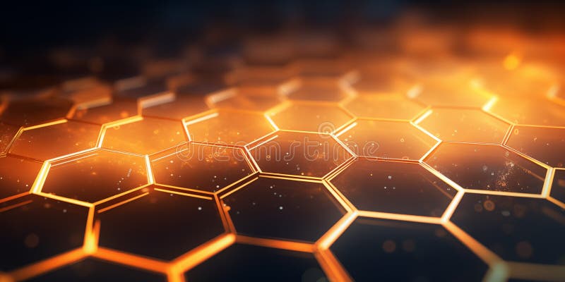 Abstract 3d Rendering of Honeycomb. Futuristic Background with Hexagons ...