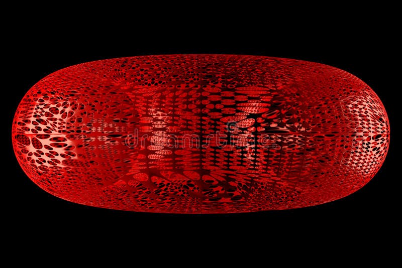 Abstract 3d Rendering of Infinite Red Mesh Shape Stock Illustration ...