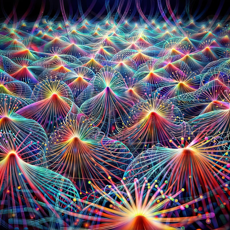 Colorful 3D Nodes: Blue & Orange, Generative Ai Stock Illustration ...